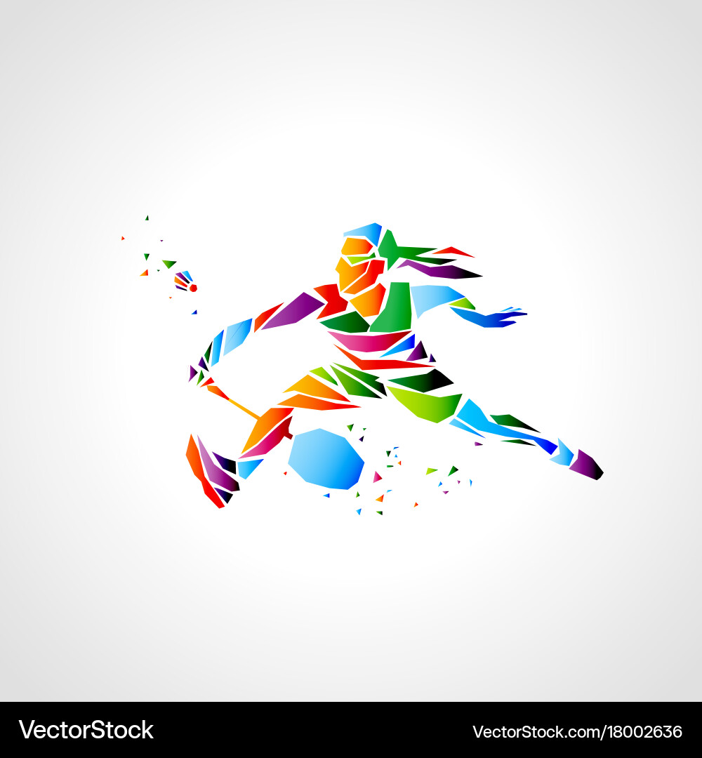 Girl badminton player abstract eps Royalty Free Vector Image