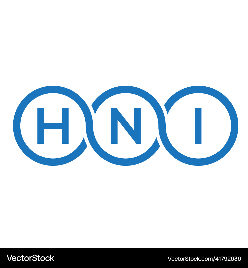Hni letter logo design on white background Vector Image