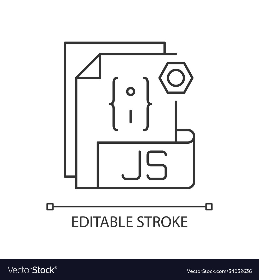 Js file pixel perfect linear icon Royalty Free Vector Image