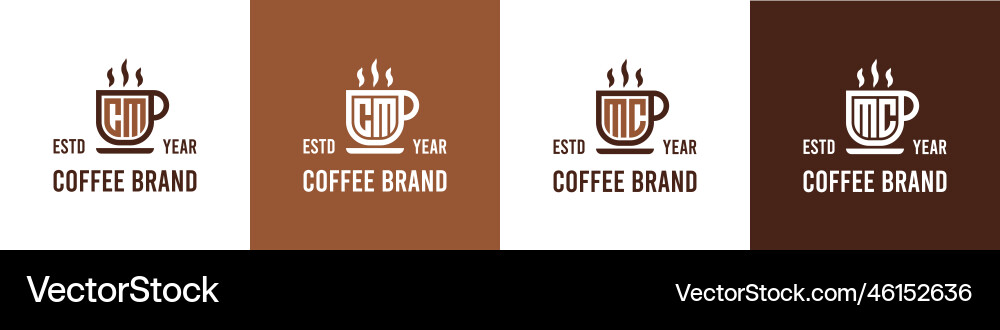 Letter cm and mc coffee logo suitable for any Vector Image