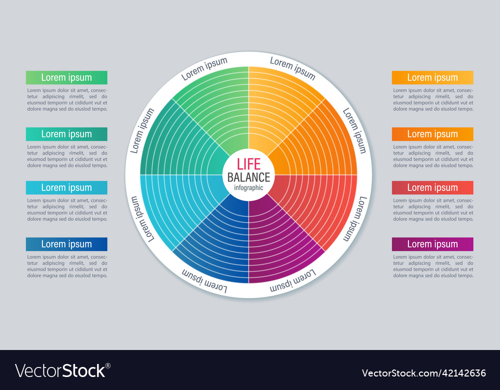 Life balance infographic chart design template Vector Image