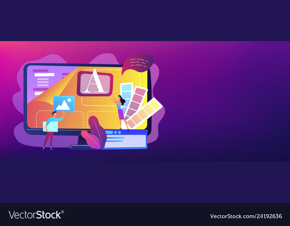 Low code development concept banner header Vector Image