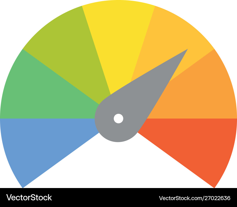 Multicolored spectrum radial gauge scale Vector Image