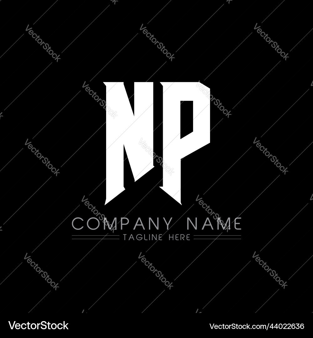 Np letter logo design initial letters gamings Vector Image
