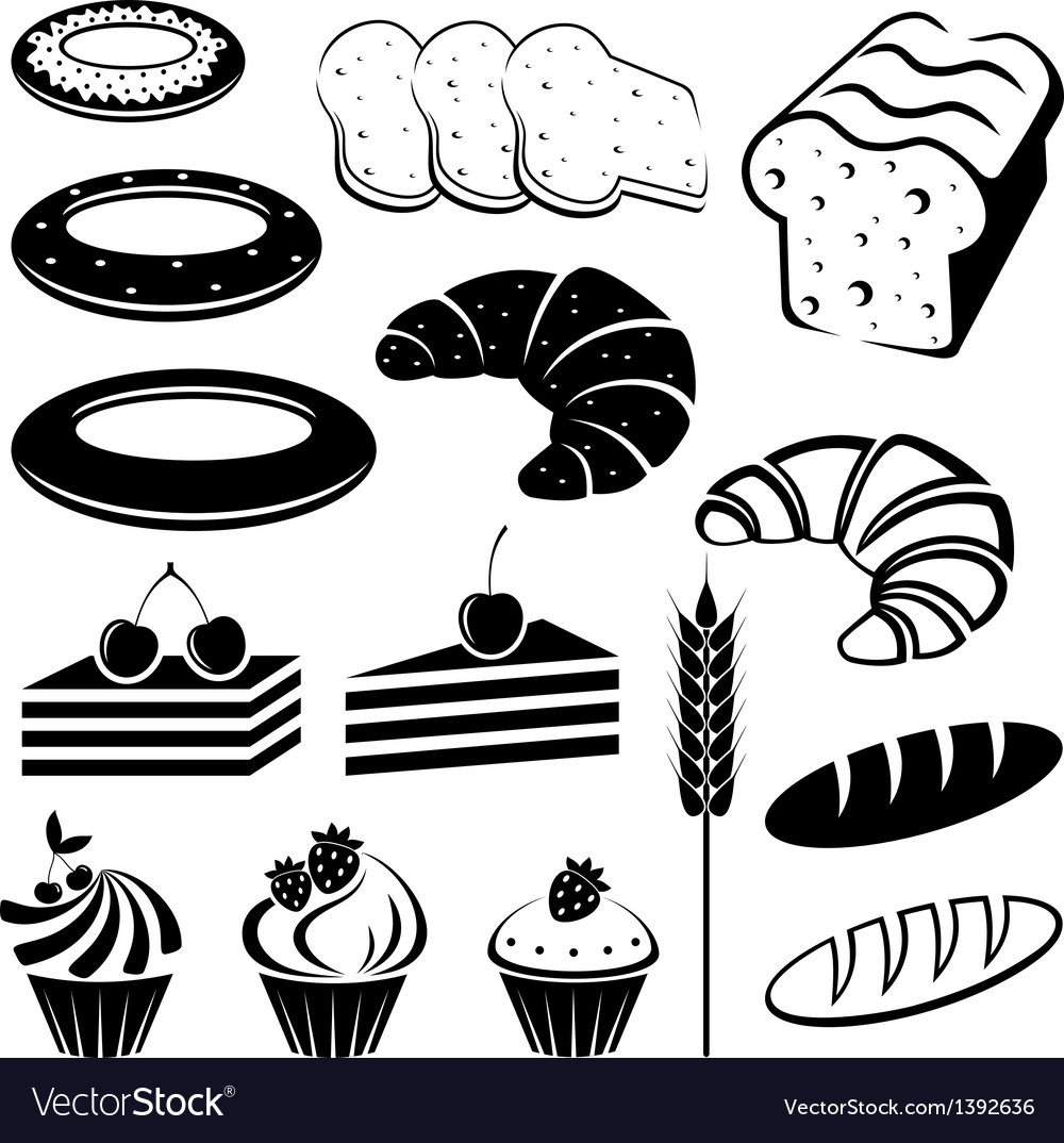 Set baking and bread Royalty Free Vector Image