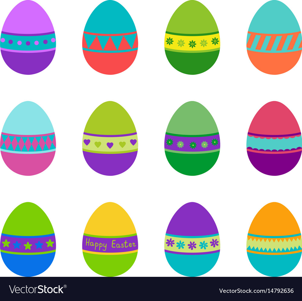Set of colorful easter eggs Royalty Free Vector Image