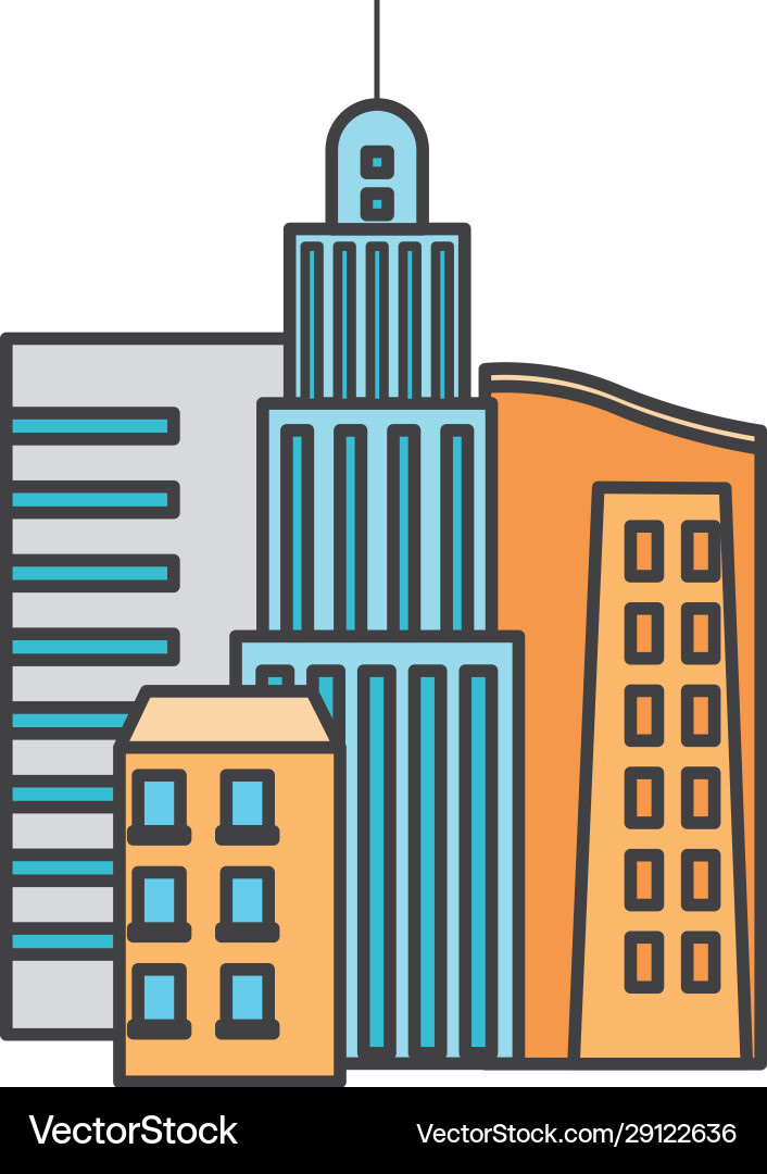 Skyscraper buildings architecture town urban Vector Image