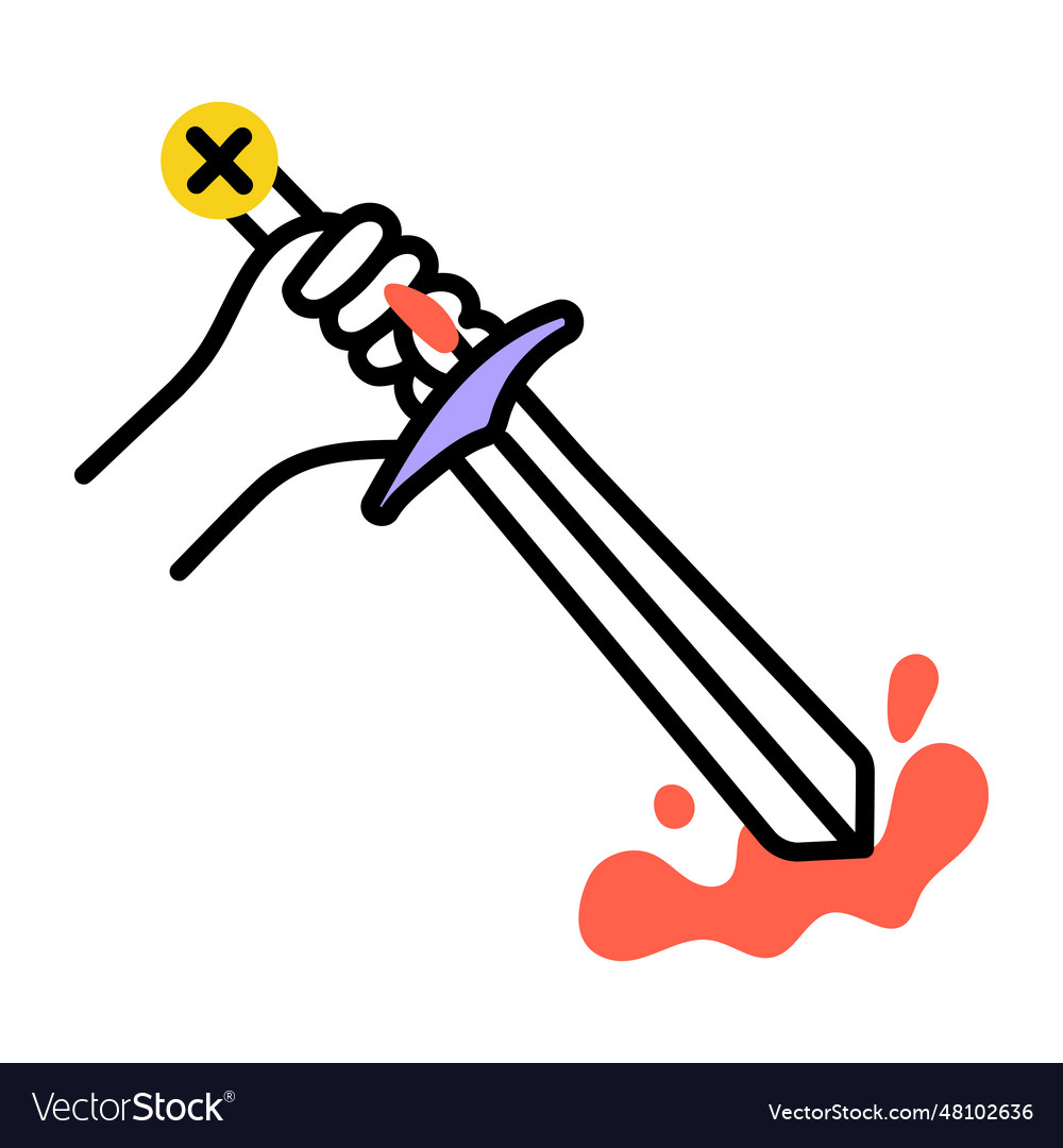 Sword murder Royalty Free Vector Image - VectorStock