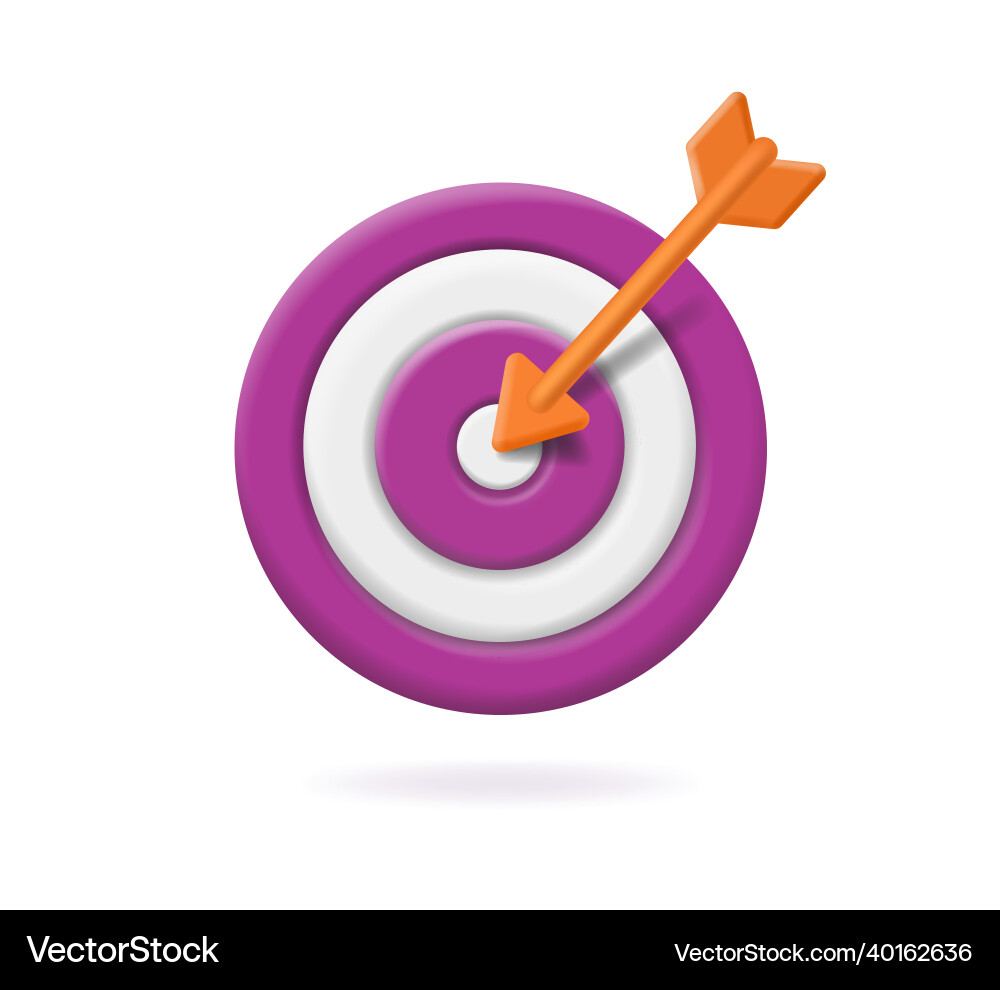 Target and arrow 3d icon business success Vector Image