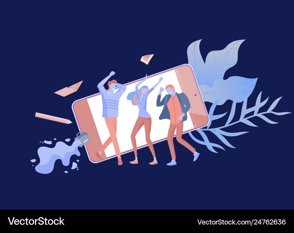 Team people moving business invitation Royalty Free Vector