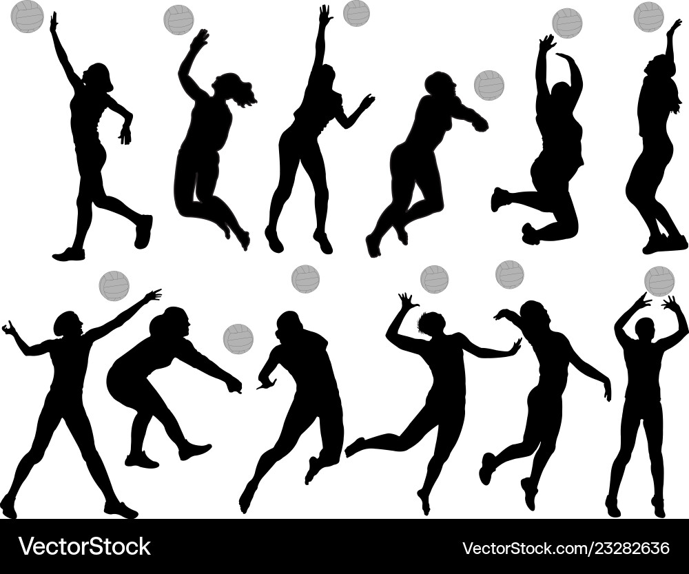 Volleyball girls Royalty Free Vector Image - VectorStock