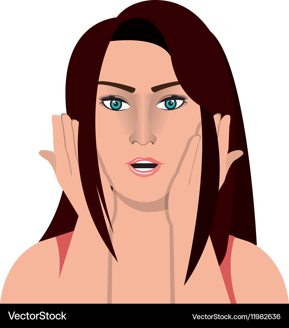 Woman character facial expression Royalty Free Vector Image