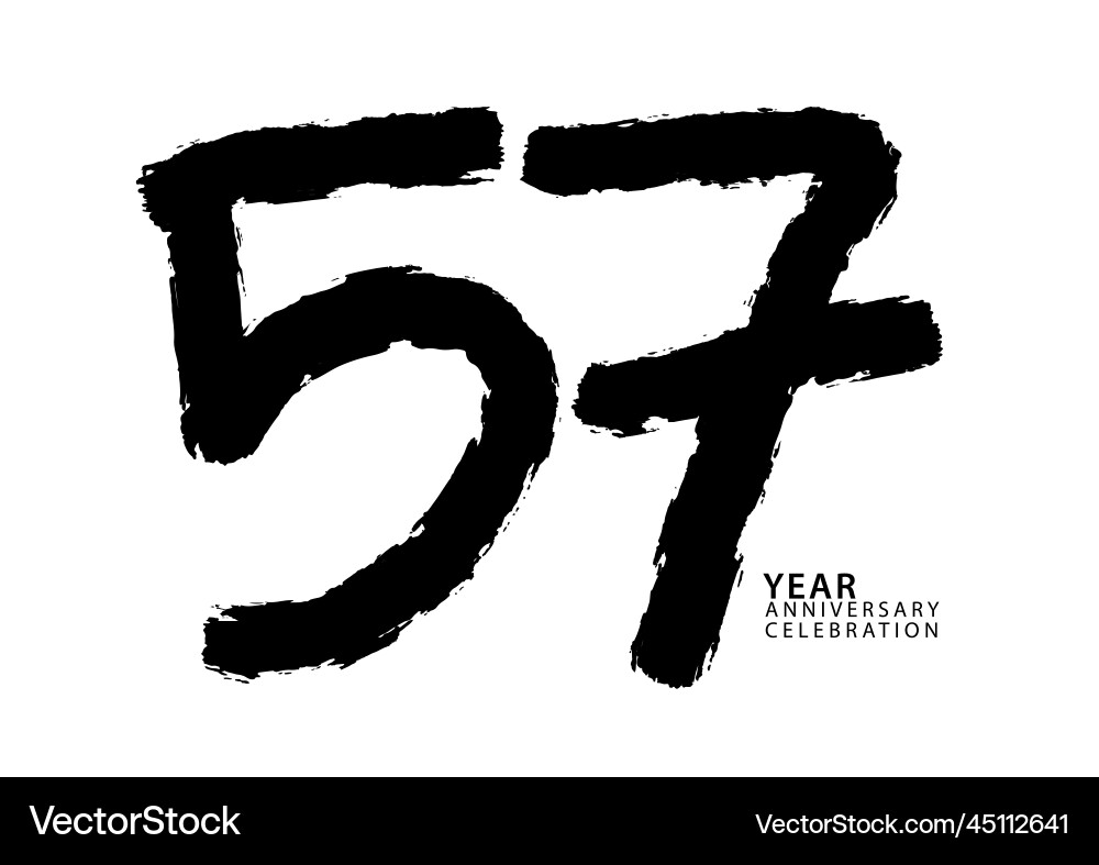 57 year anniversary celebration black color Vector Image