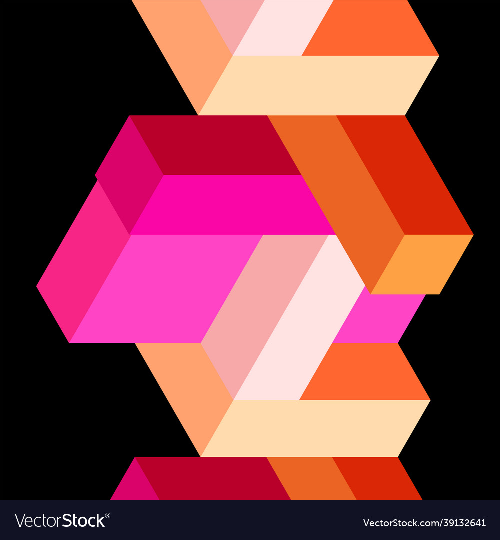 Abstract background 3d cubes cubic elements Vector Image