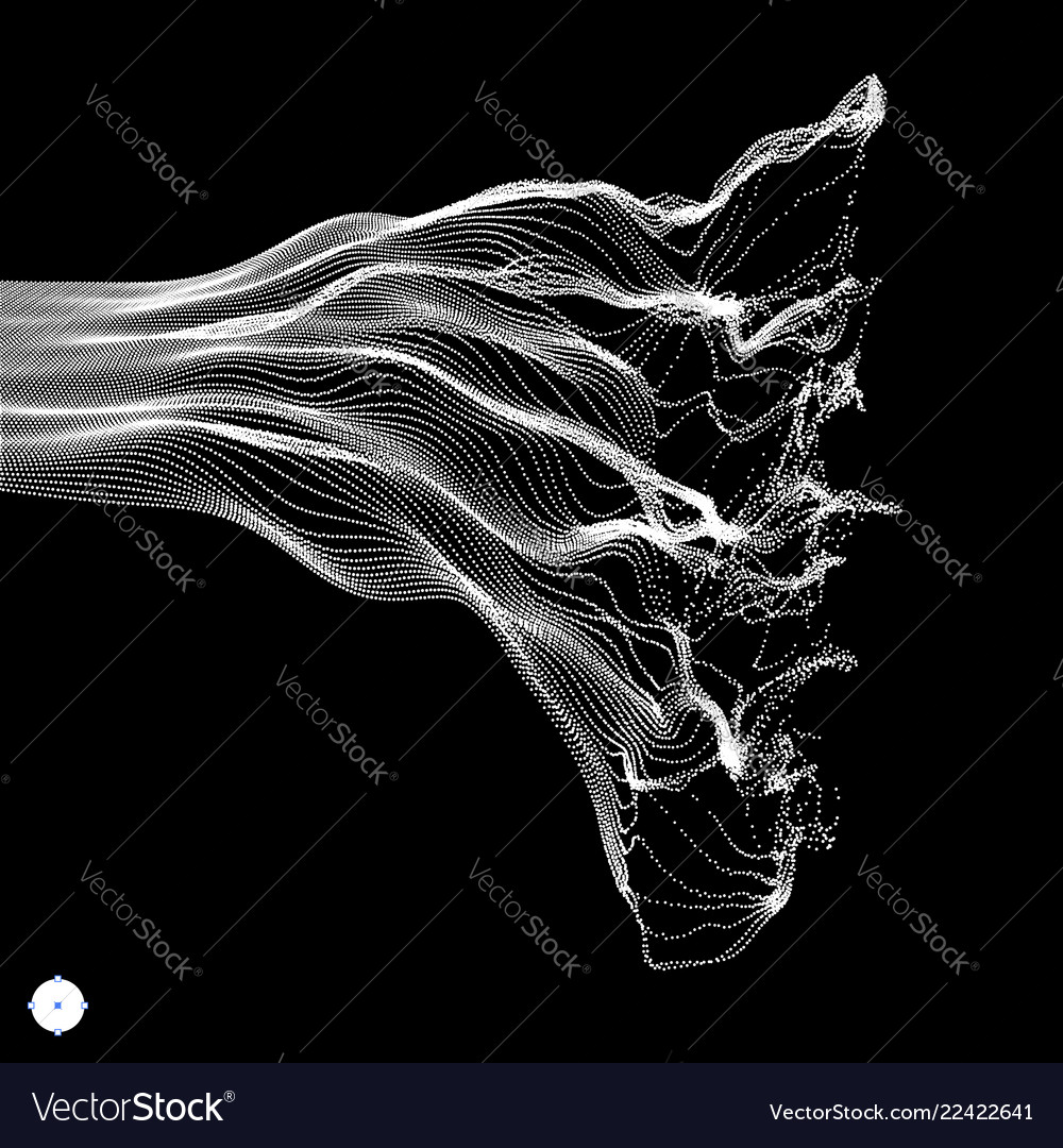 Array with dynamic emitted particles water splash Vector Image