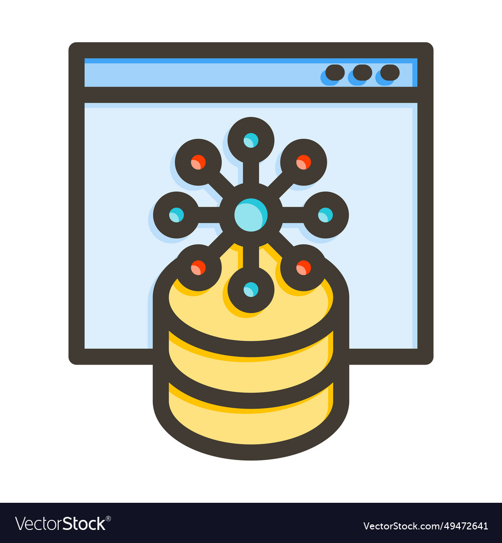 Big data thick line filled colors icon Royalty Free Vector