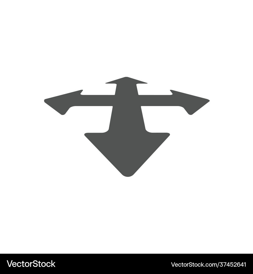 Black arrows in four directions icon isolated Vector Image