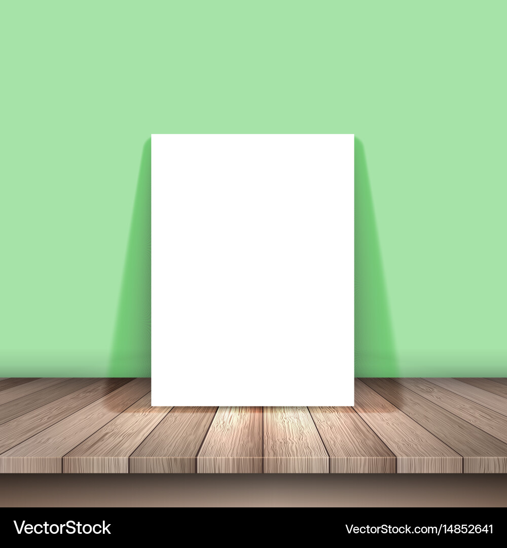 Blank picture on wooden table Royalty Free Vector Image