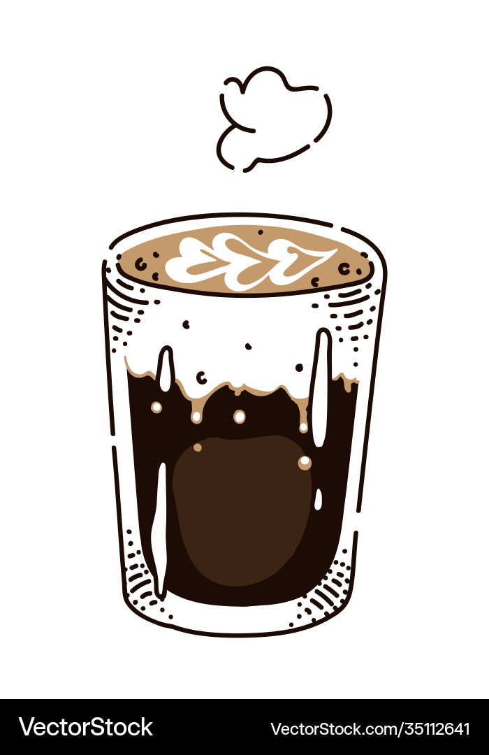 Caramel coffee macchiato isolated on white Vector Image