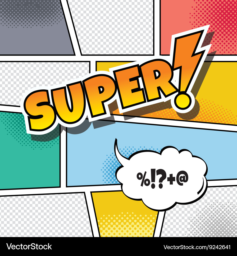 Cartoon comic book template Royalty Free Vector Image