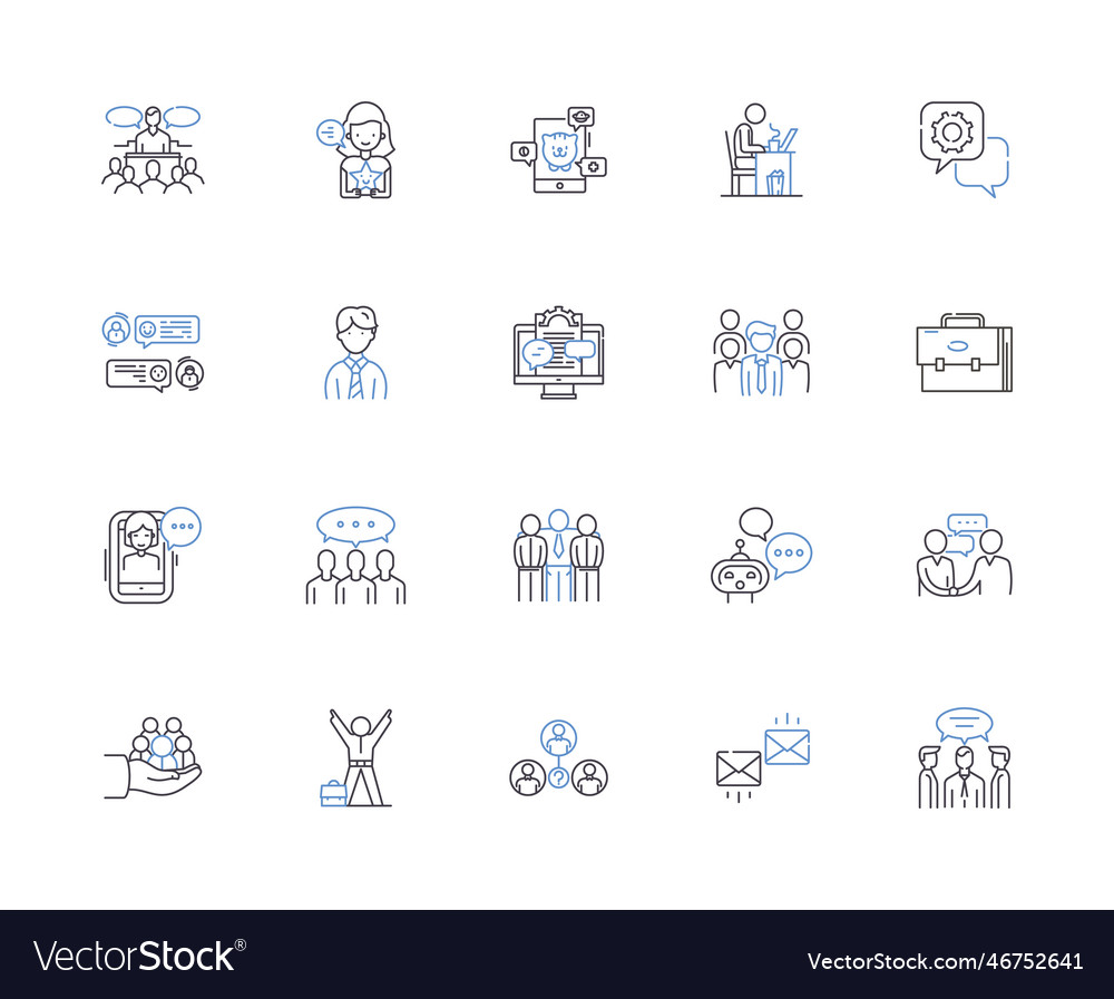 Clients outline icons collection customers Vector Image