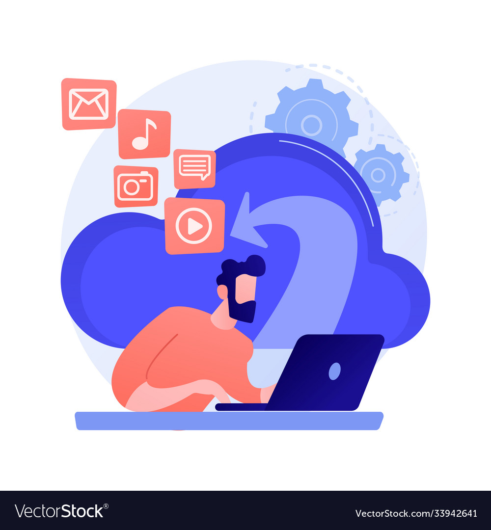 Cloud based engine abstract concept Royalty Free Vector