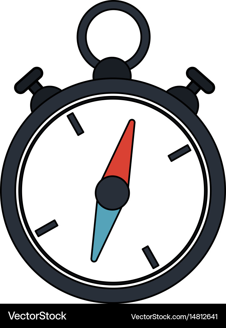 Color image cartoon stopwatch icon Royalty Free Vector Image