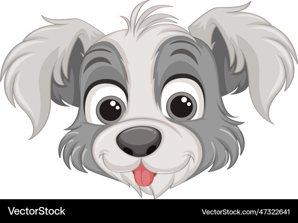 Cute dog face cartoon isolated Royalty Free Vector Image
