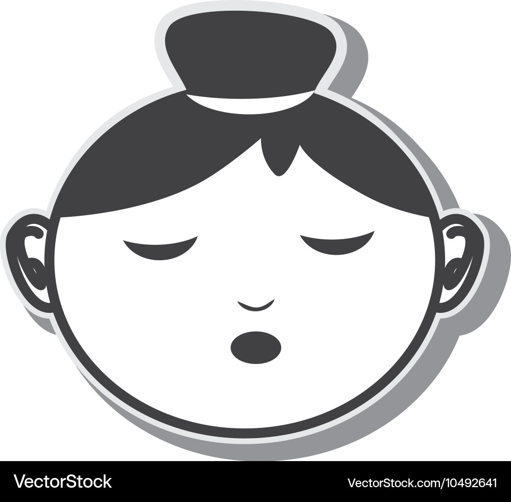 Face woman closed eyes design Royalty Free Vector Image