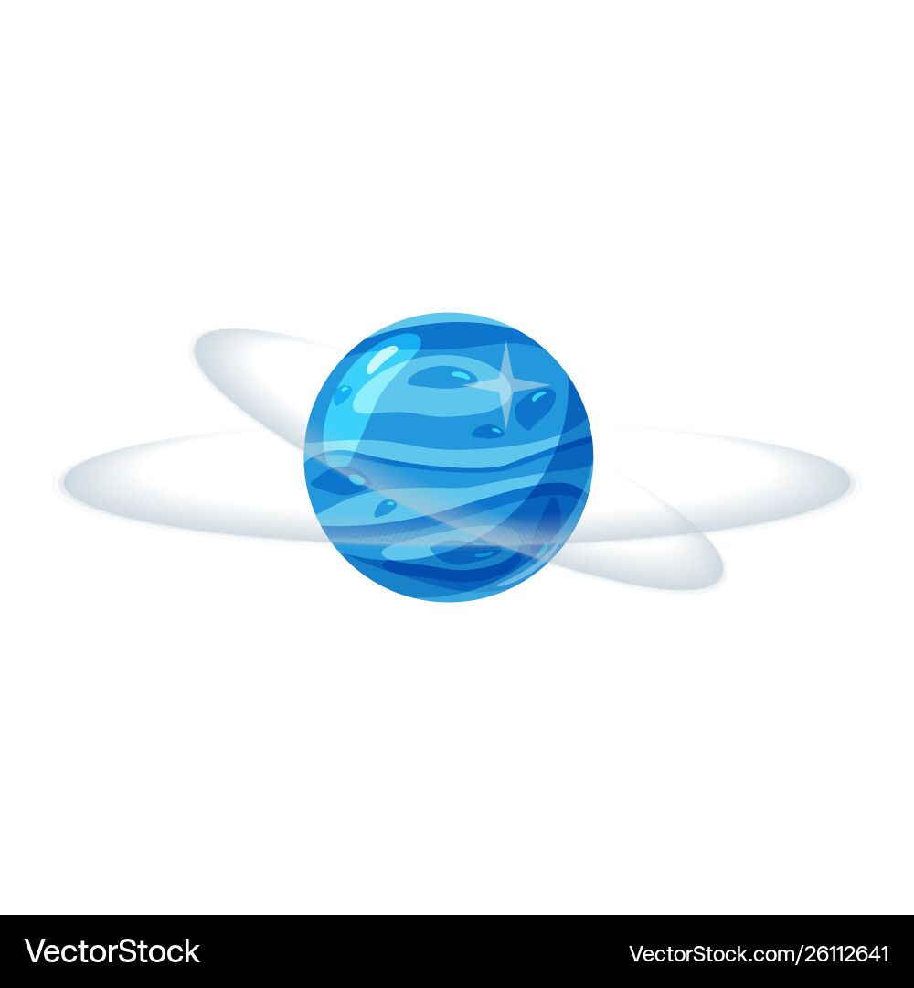 Fantastic blue planet icon cartoon style Vector Image