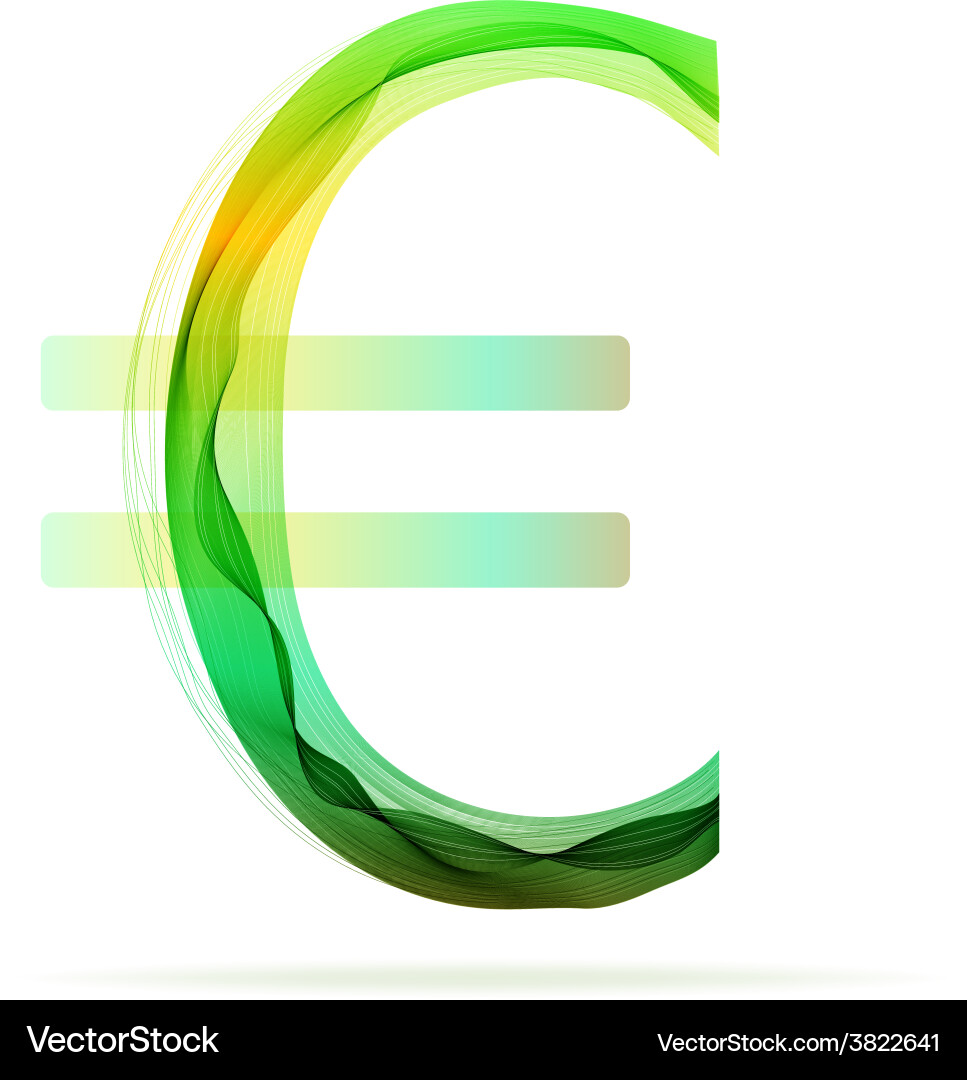 Green abstract euro sign Royalty Free Vector Image