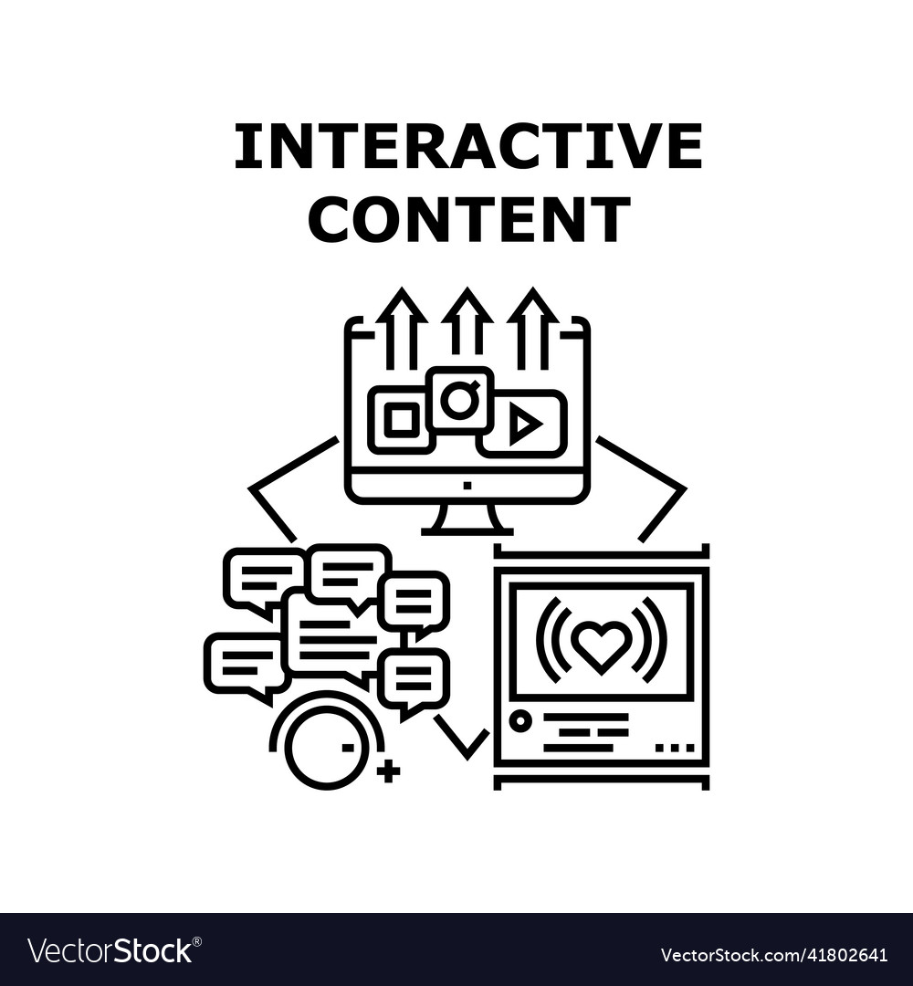 Interactive content concept Royalty Free Vector Image