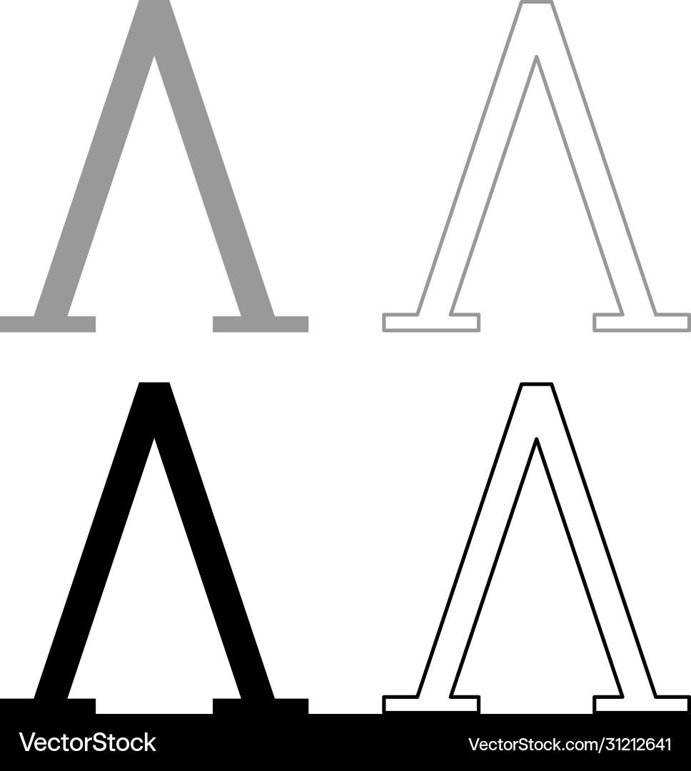 Lambda greek symbol capital letter uppercase font Vector Image