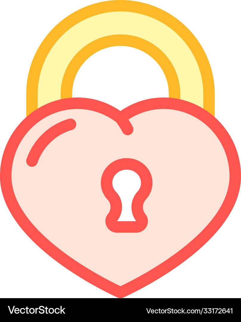 Padlock in heart form color icon Royalty Free Vector Image