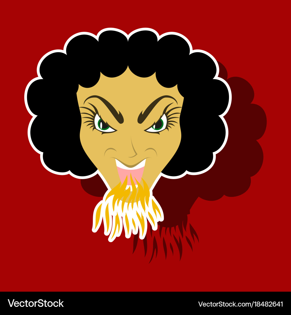 Paper sticker on theme evil women Royalty Free Vector Image