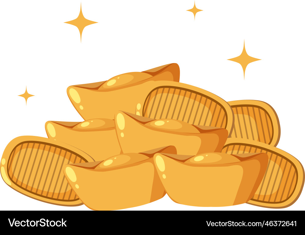 Traditional chinese gold ingot Royalty Free Vector Image
