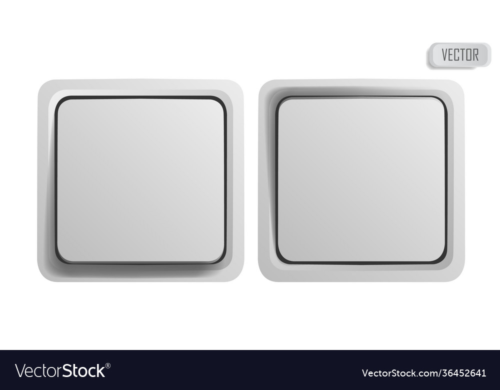 Wall switch button realistic Royalty Free Vector Image