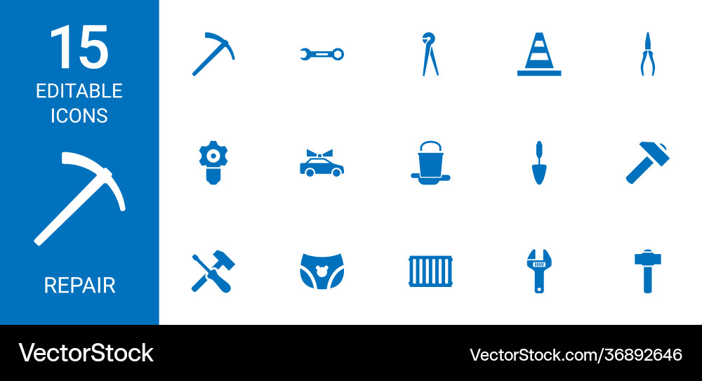 15 repair icons Royalty Free Vector Image - VectorStock