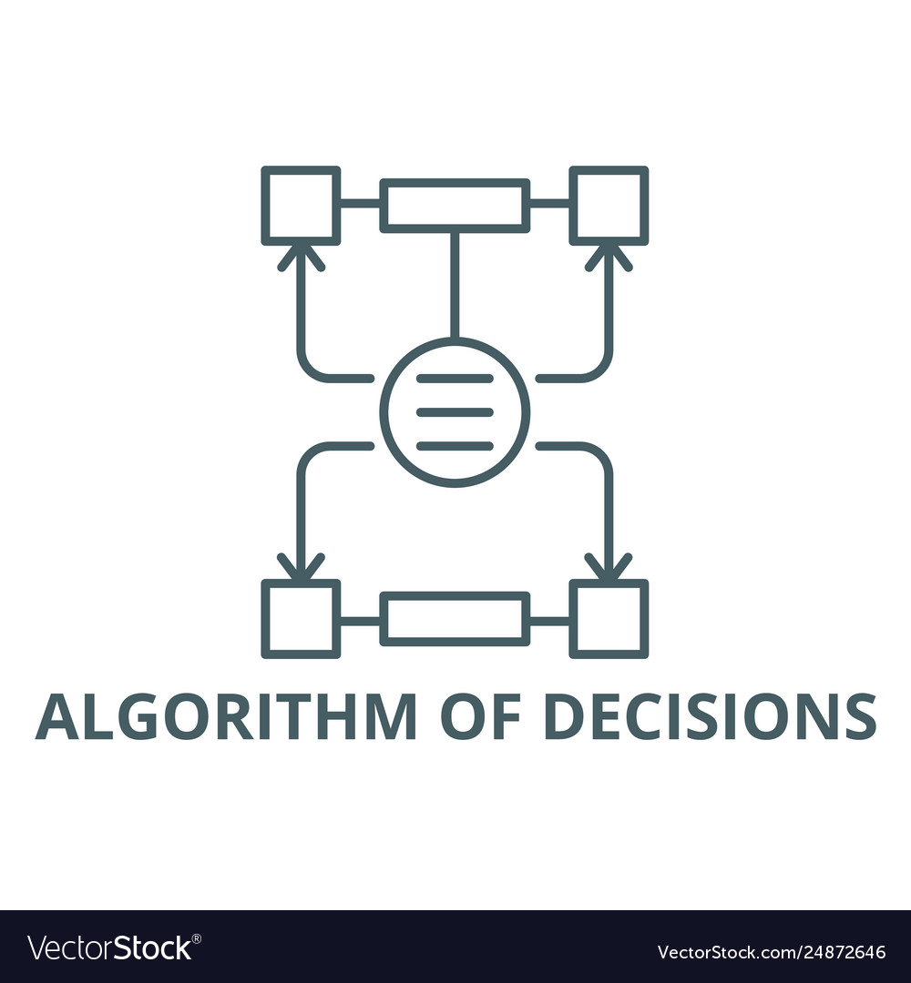 Algorithm decisions line icon Royalty Free Vector Image