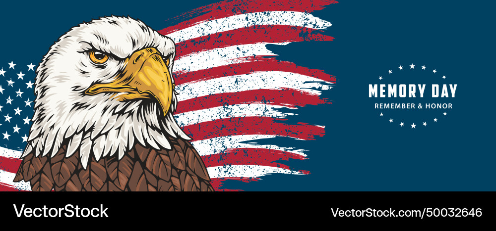 American memory day colorful poster Royalty Free Vector