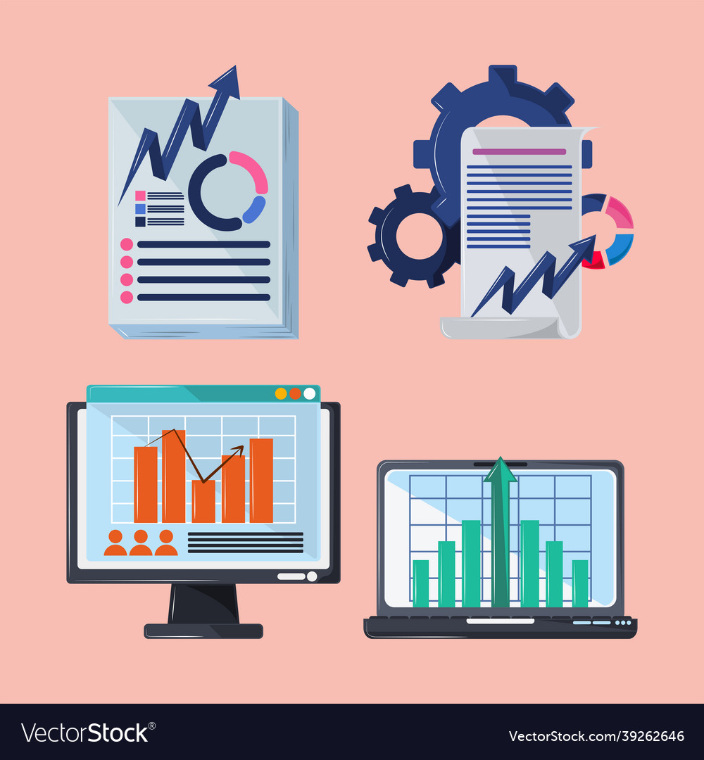 Analytics digital strategy Royalty Free Vector Image
