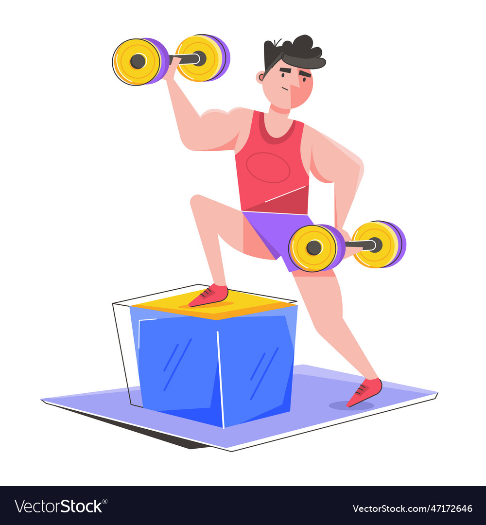 Bicep exercise Royalty Free Vector Image - VectorStock