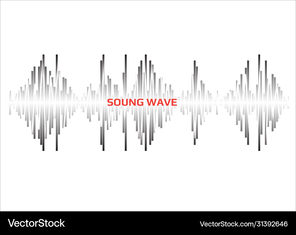 Black sound waves logo set on white background Vector Image