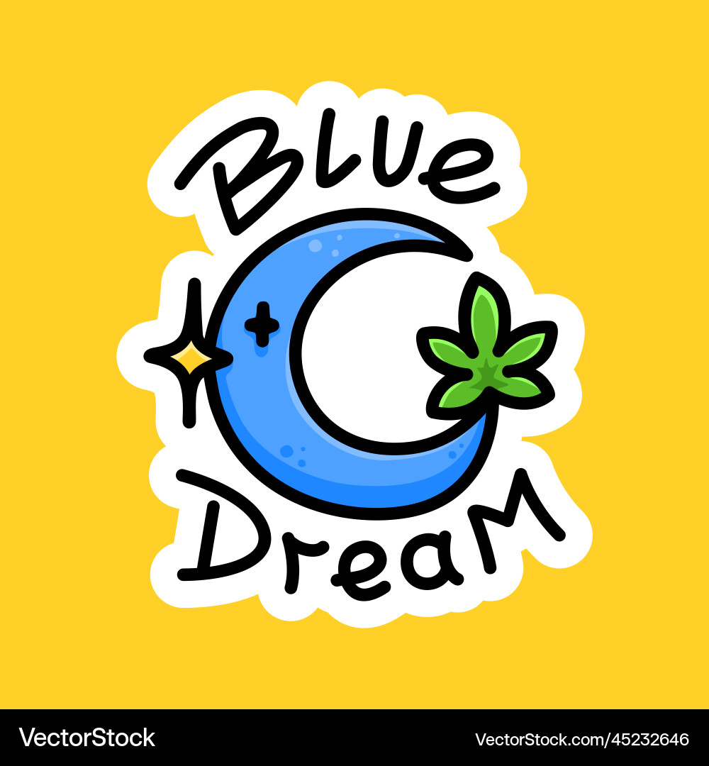 Blue dream cannabis strain sign marijuana package Vector Image