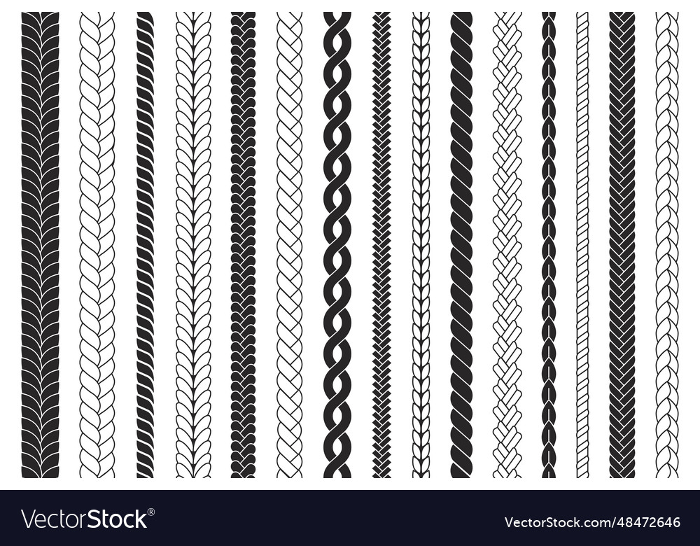Braid lines brushes braided frames knit texture Vector Image