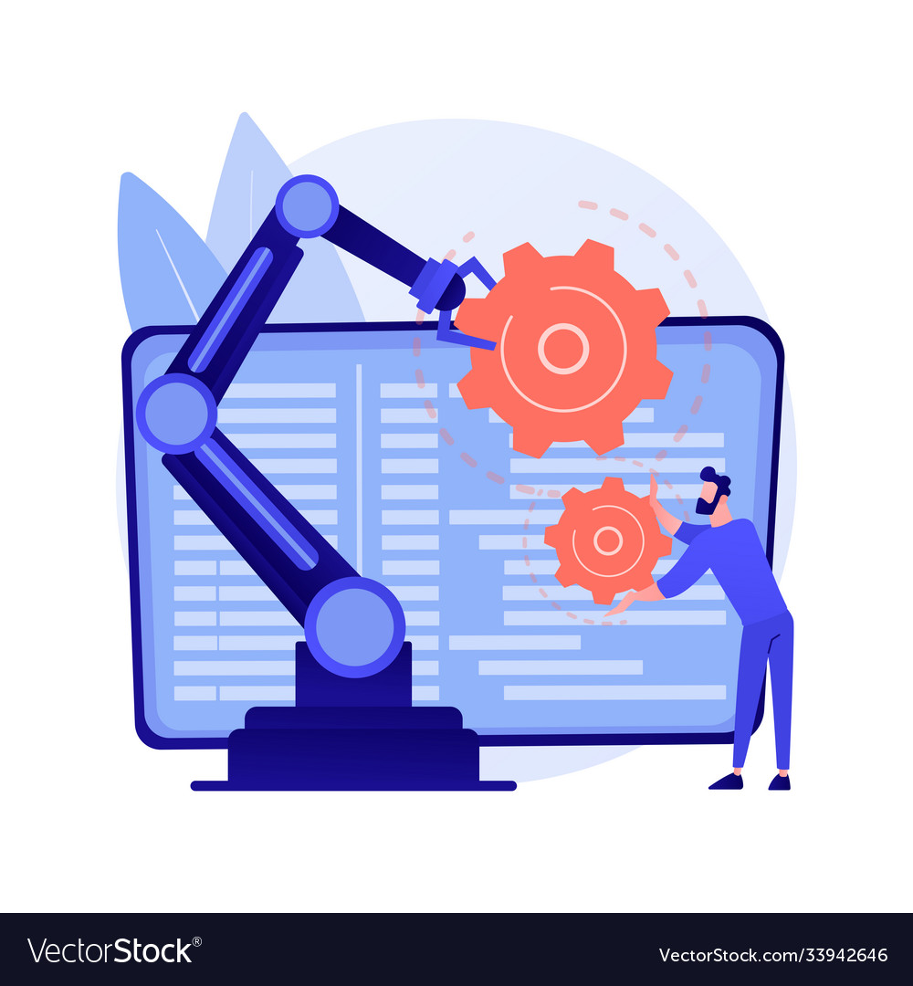 Collaborative robotics abstract concept Royalty Free Vector