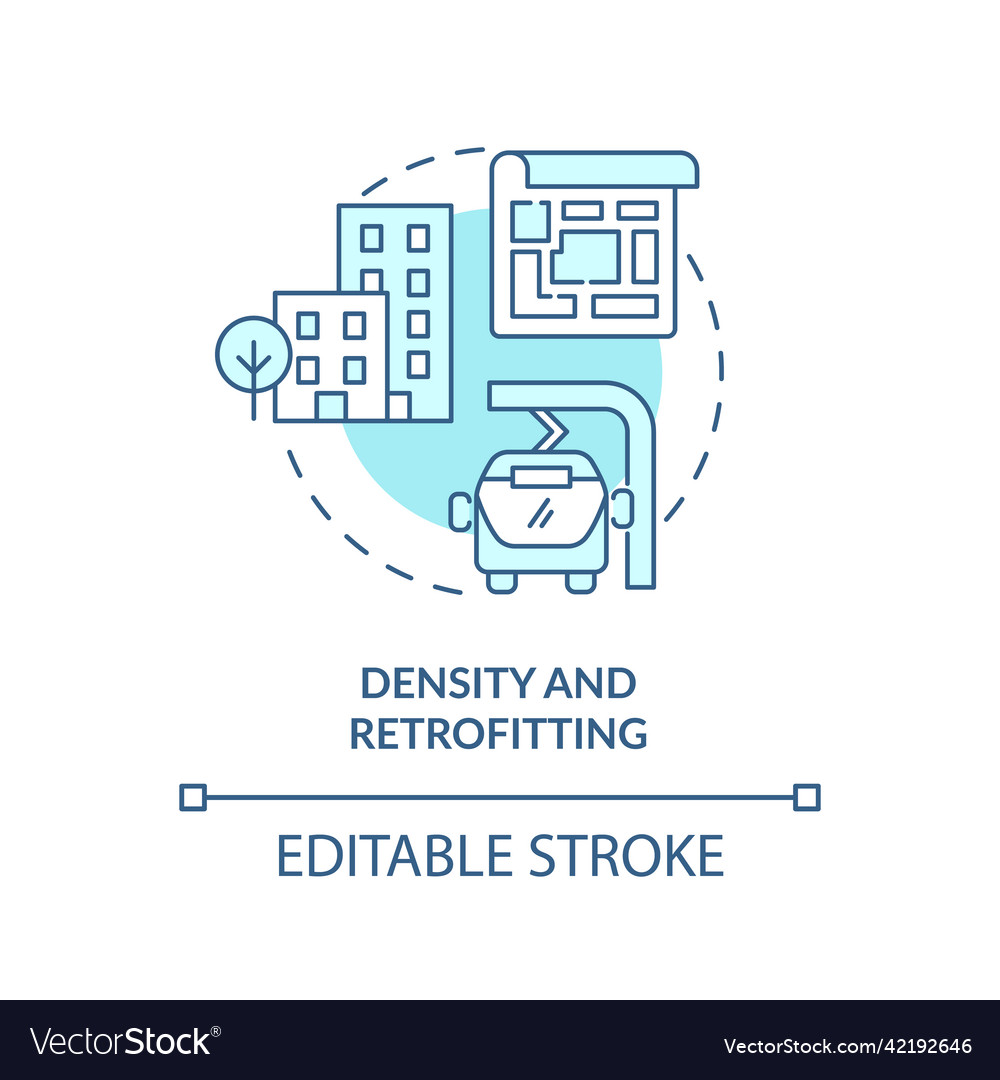 Density and retrofitting turquoise concept icon Vector Image