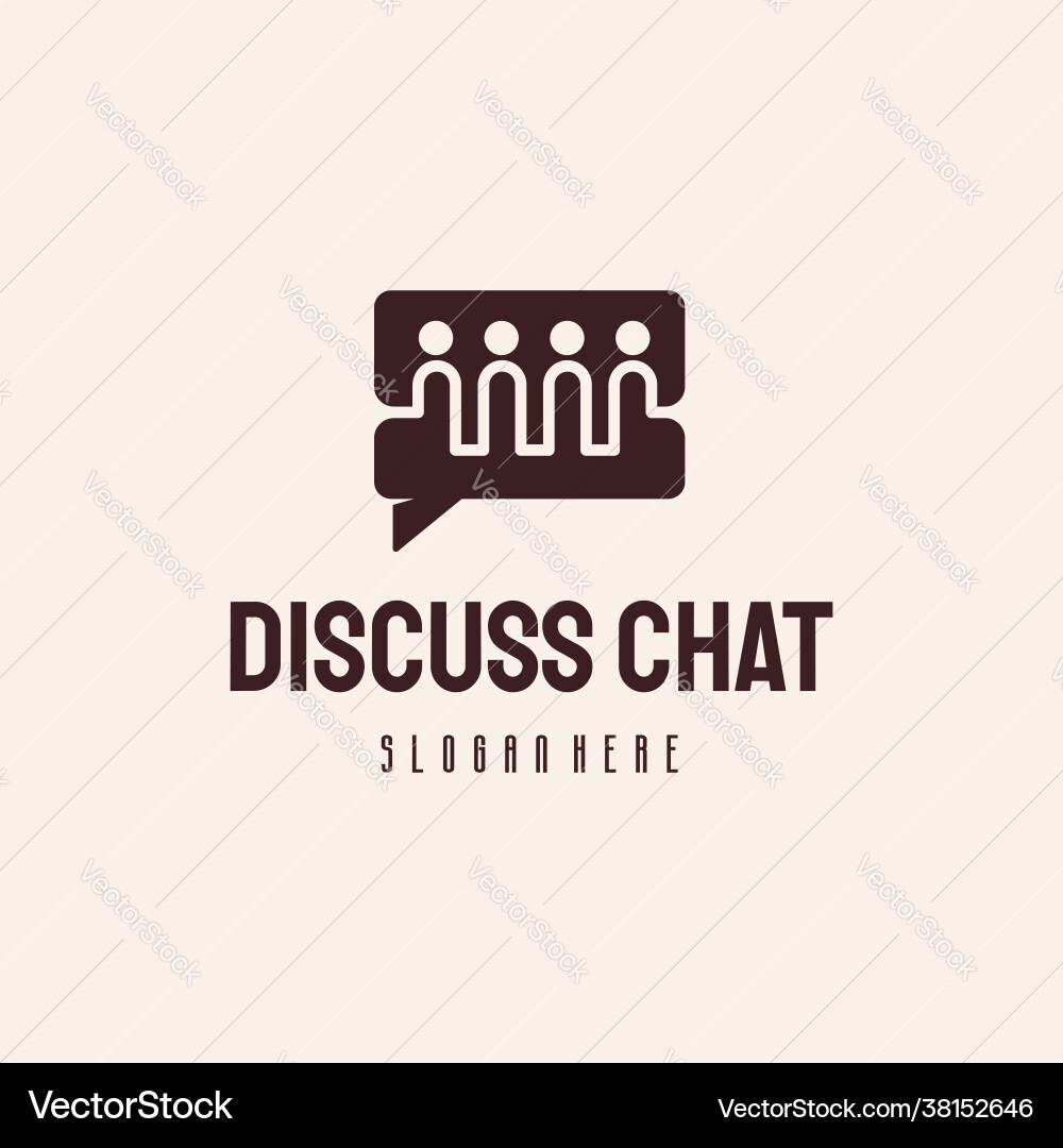 Discuss chat logo hipster retro vintage template Vector Image