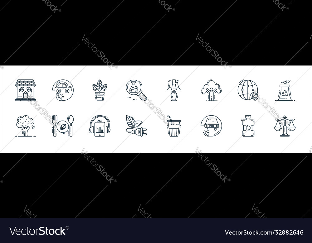 Environment and eco line icons linear set quality Vector Image Environment and eco line icons linear set quality Vector Image