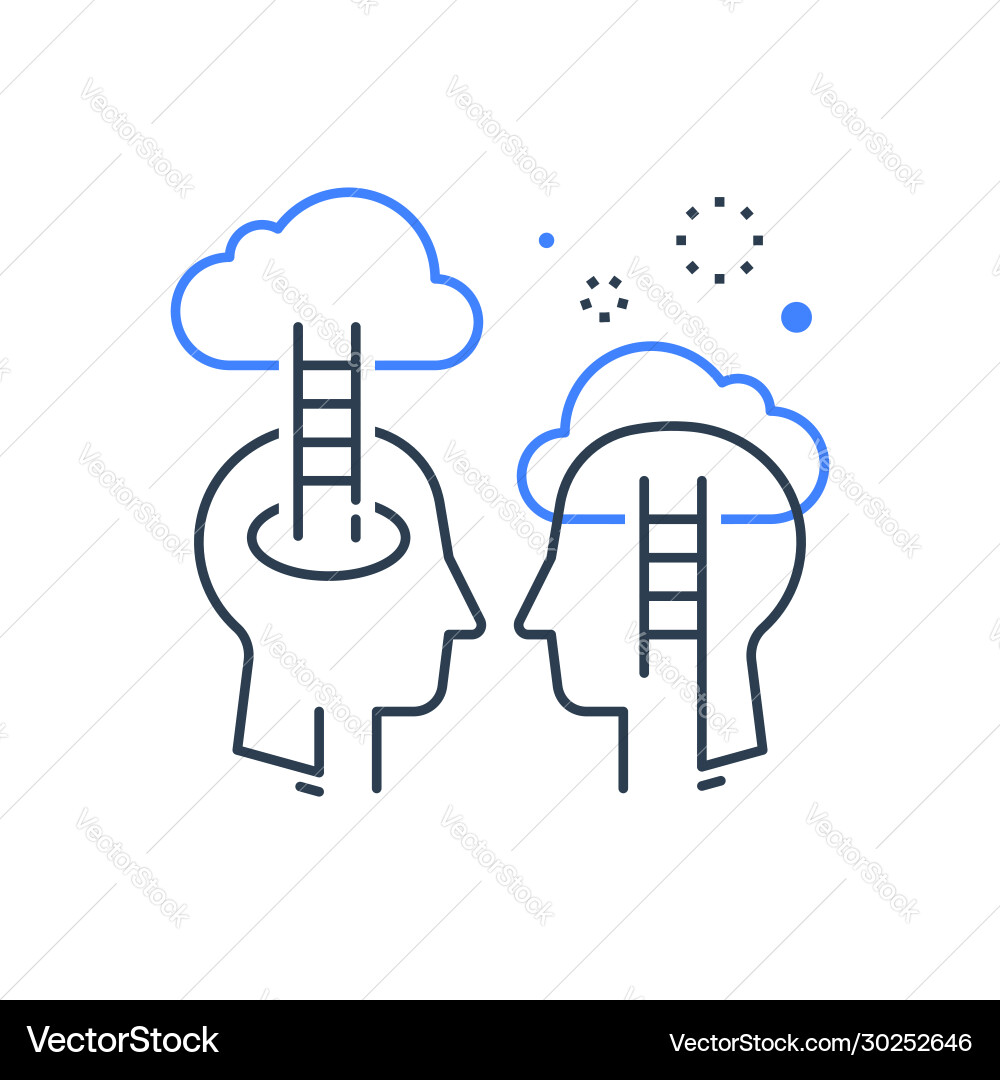 Human head profile and ladder psychology Vector Image